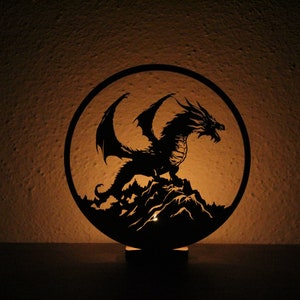 Dragons Candle Holder, Wooden Lantern Pattern, Tealight Holder, Laser ...