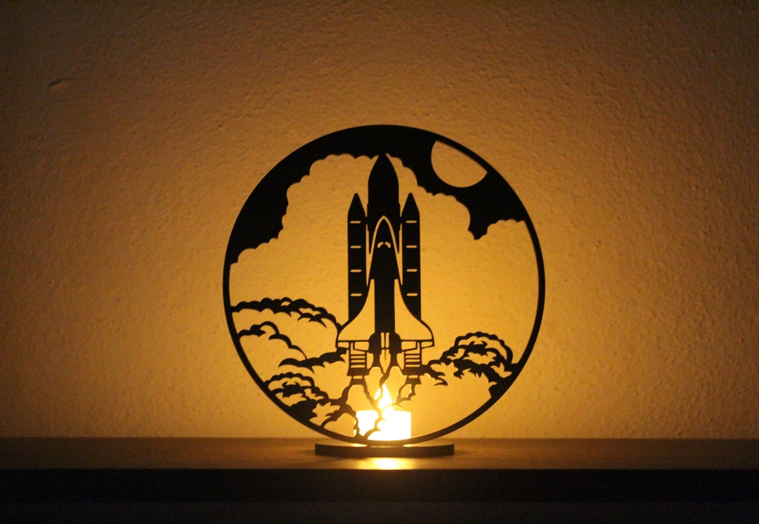 Space Rocket Candle Holder Digital Files for Laser and Cnc Cutting, Diy ...