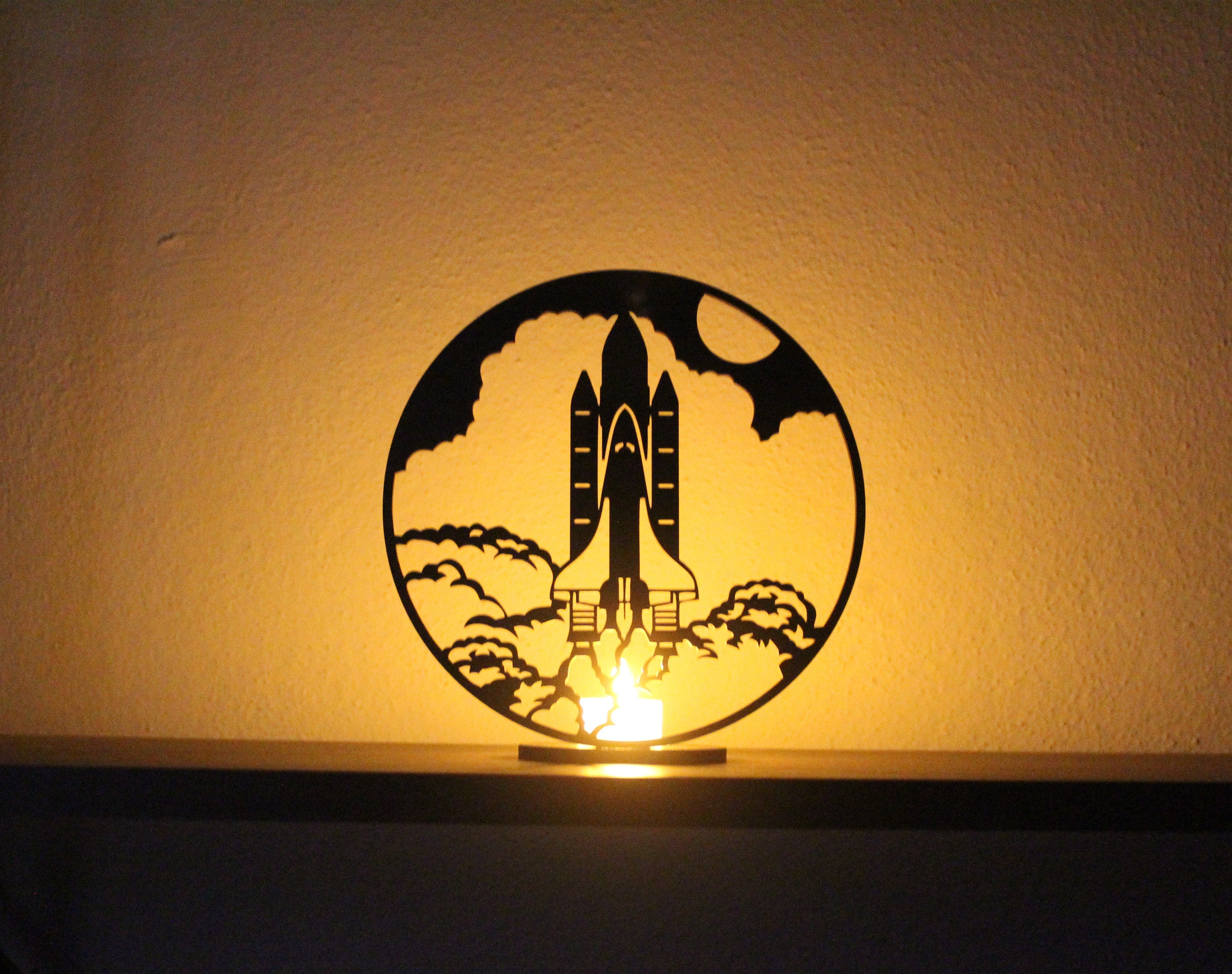 Space Rocket Candle Holder Digital Files for Laser and Cnc - Etsy