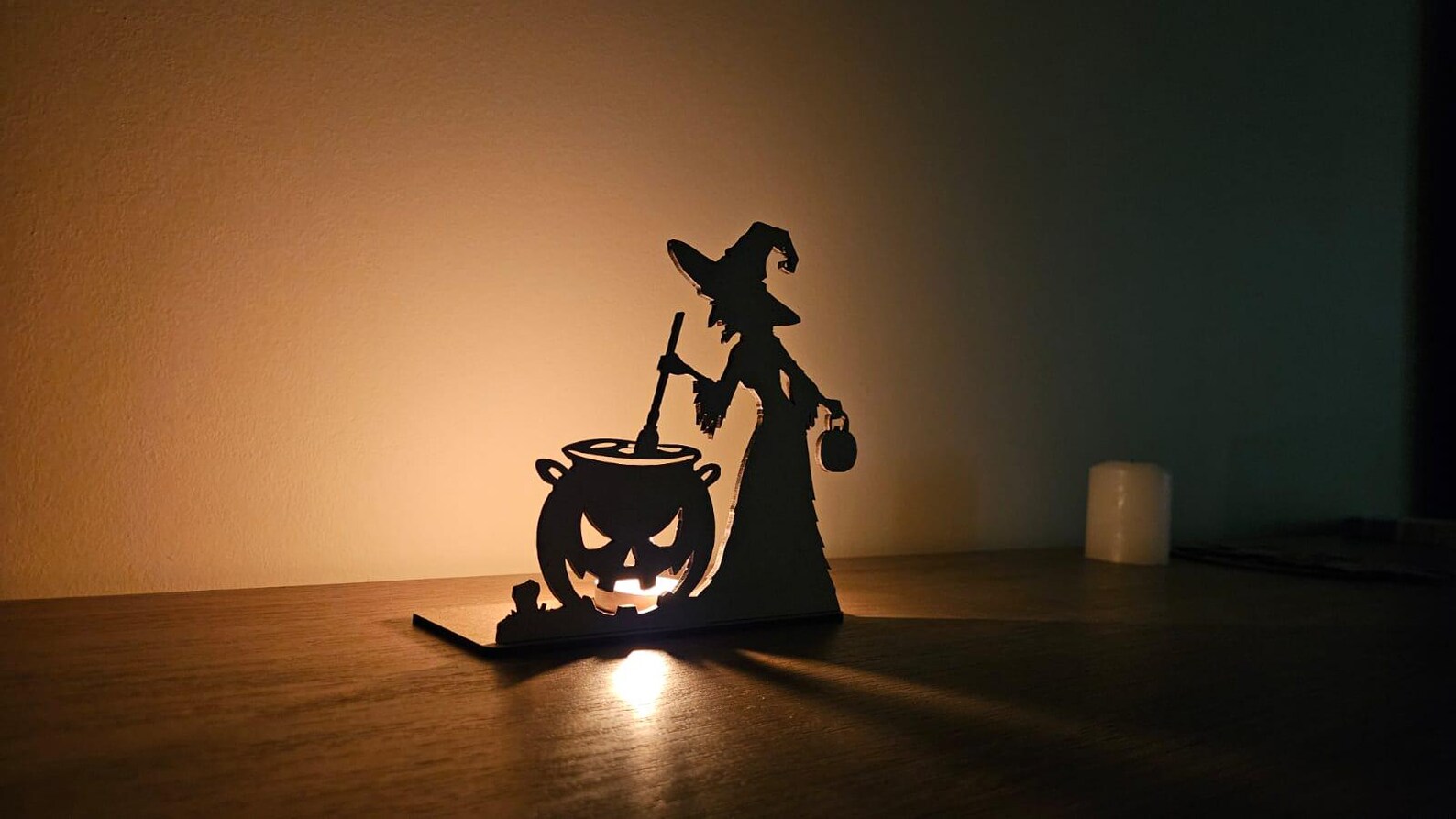 Spooky Witch & Pot Candle Holder | Laser Cut SVG DXF AI (digital ...