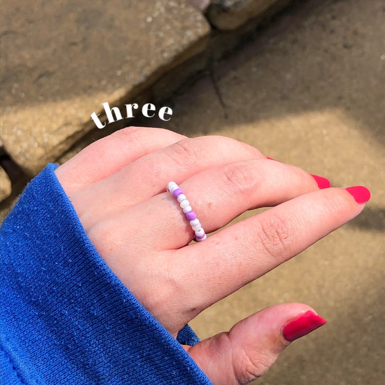 Seed Bead Rings Customisable Seed Beads Stacking Rings - Etsy