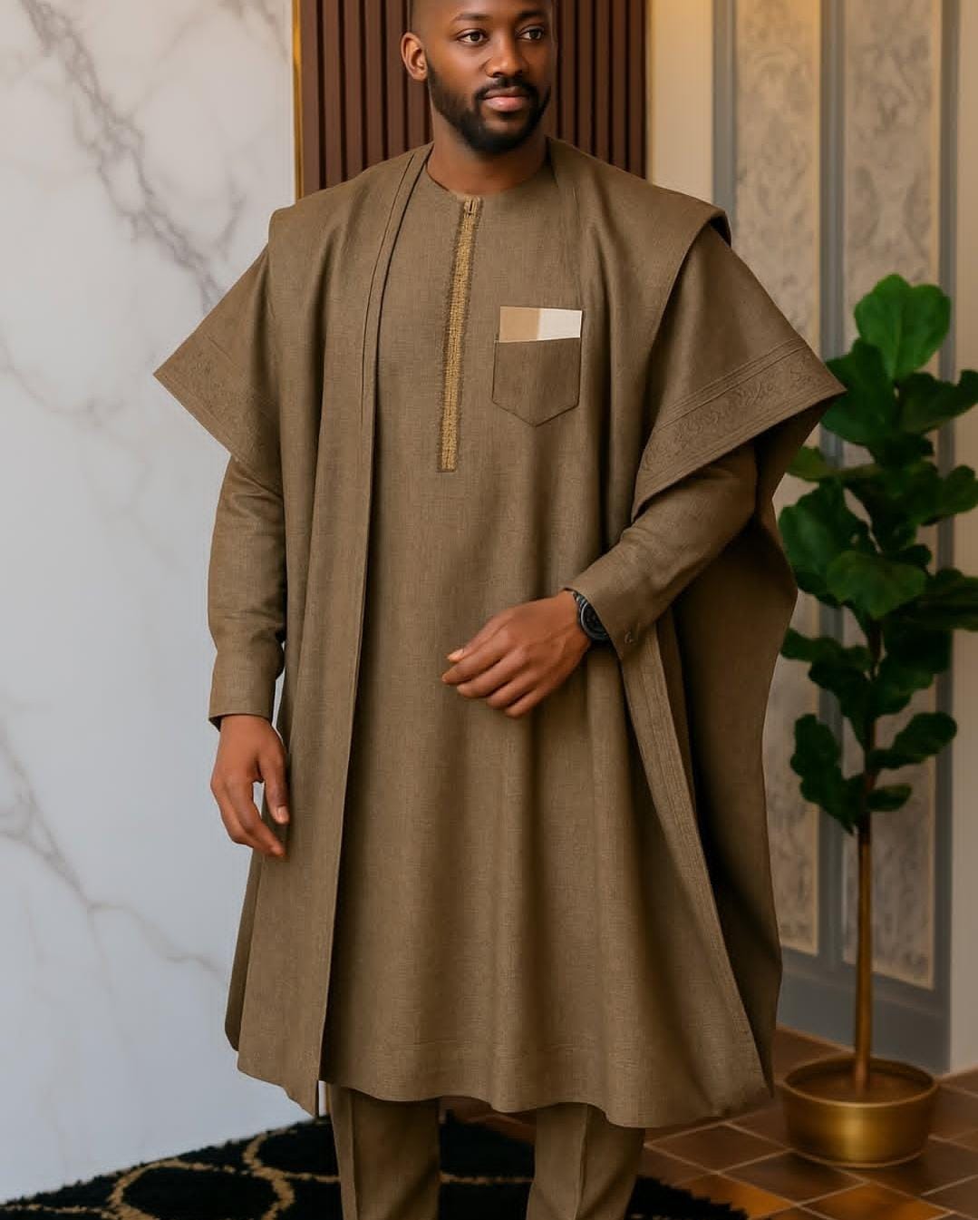 Agbada African Men's Clothing, African Wedding Attire Groom Suit Guests ...
