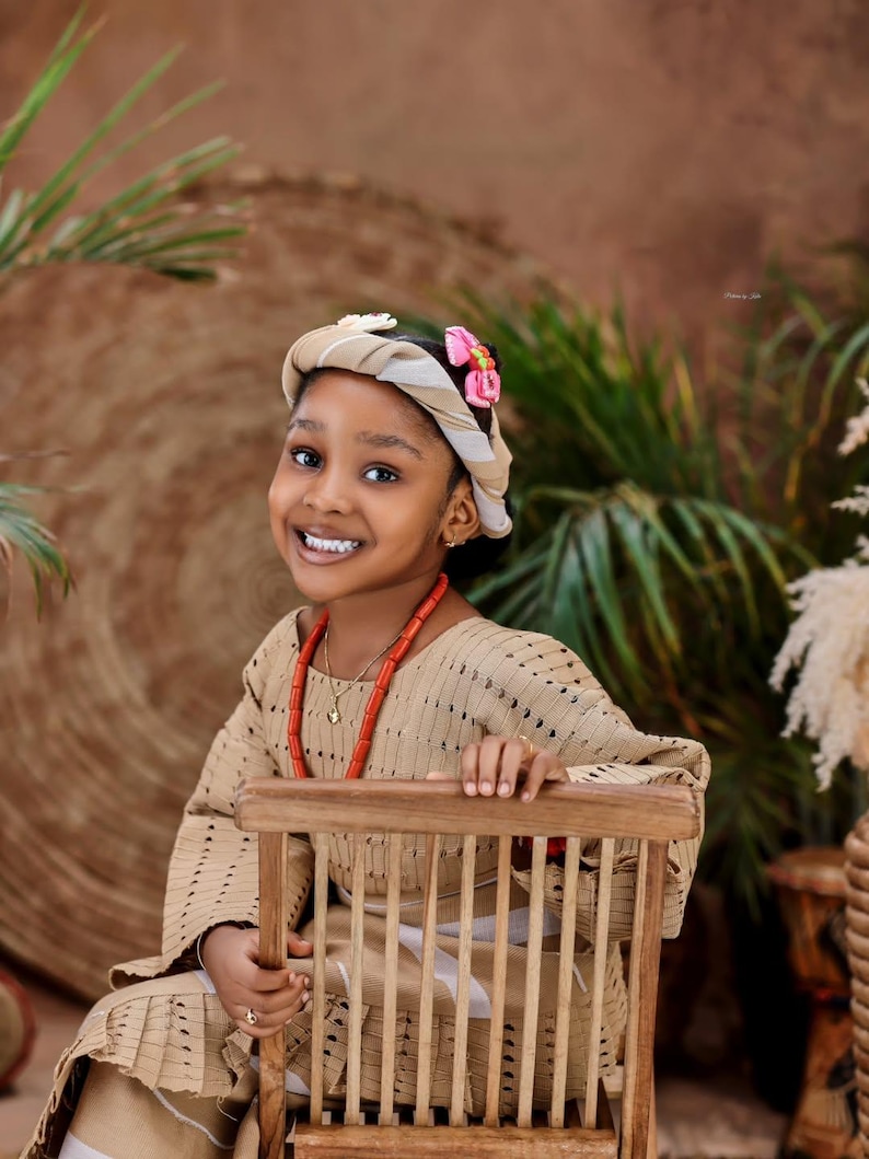 Complete Aso Oke Birthday Dress for Baby Girls, Kiddies Outfit, Girls ...