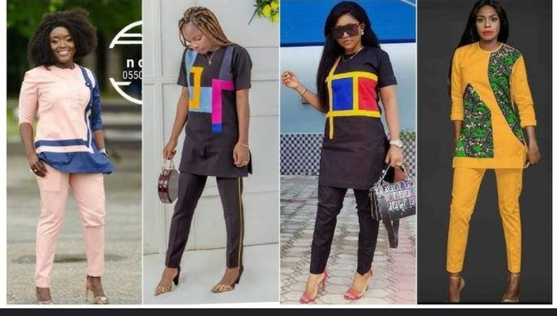 Lai African Women Complete 2pieces Shirt and Tunic Outfits, African ...