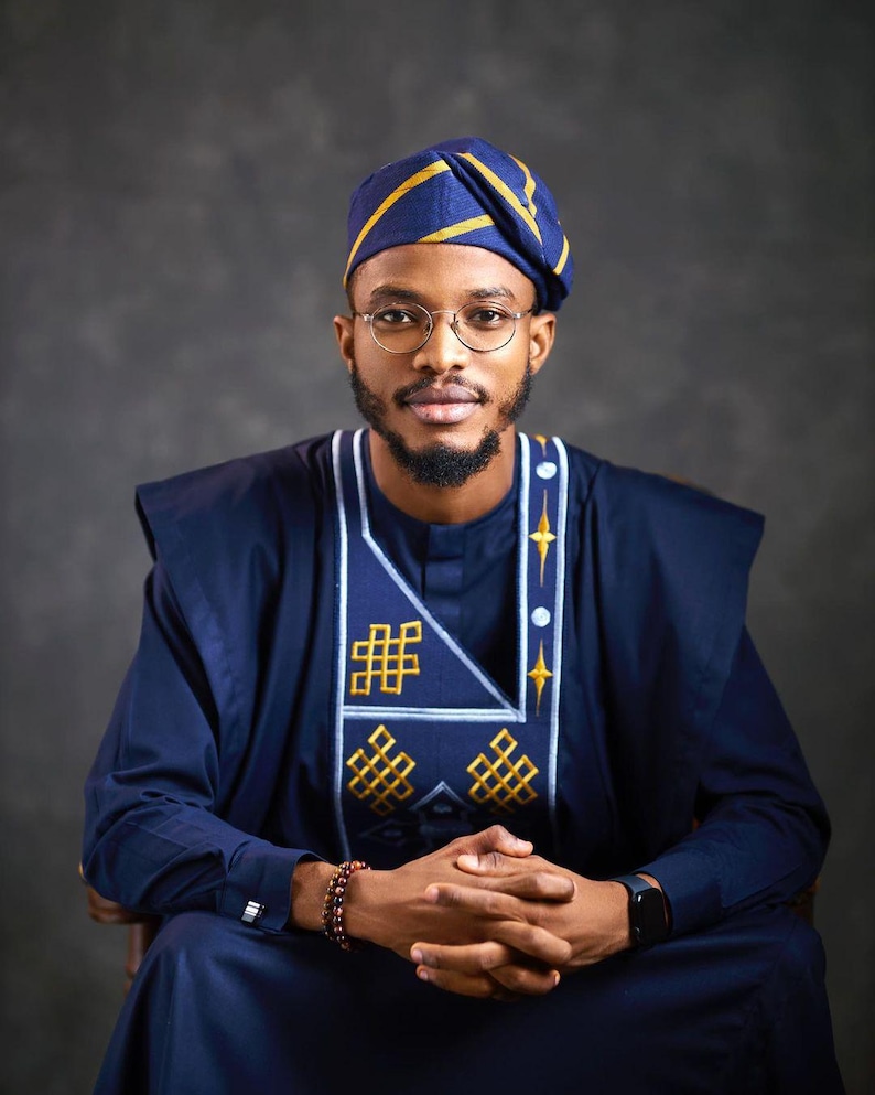 Agbada African Men's Clothing, African Wedding Attire Groom Suit Guests ...