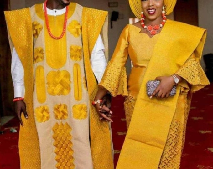 African Aso Oke 3 Pieces| Iro, Buba and Sokoto | Nigerian Bride Outfit ...