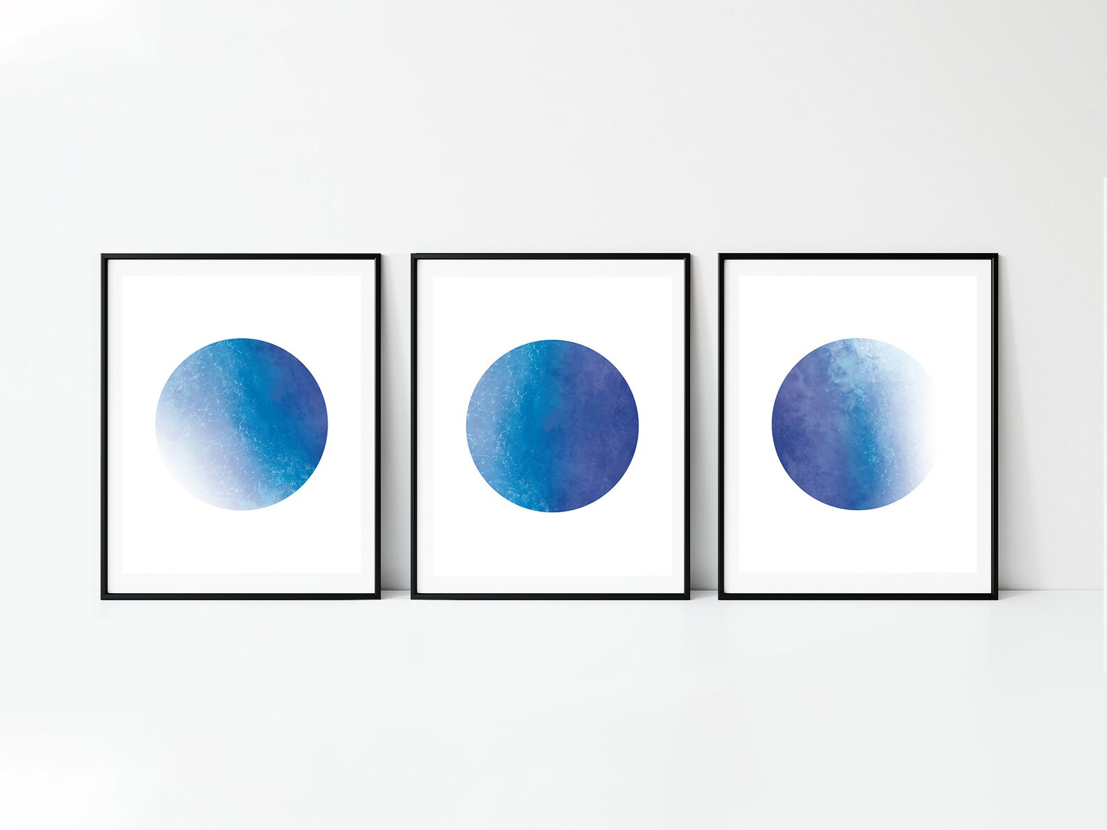 Set of 3 Abstract Purple and Blue Moon Prints High Quality | Etsy