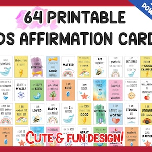 Printable Affirmation Cards for Kids, Motivational Cards, Positivity ...