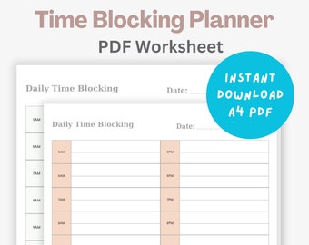 Timebox Template, 24 Hour Daily Schedule, Time Blocking, 30 Minute ...