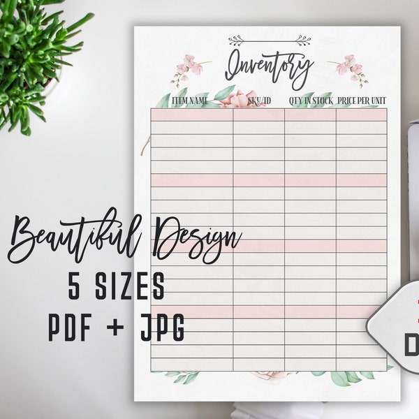 Cute Inventory Sheet - Etsy