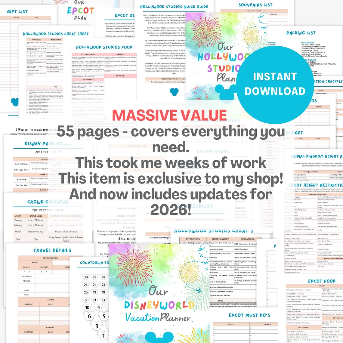 Disneyworld Planning | WDW Travel Planner Template | Printable Planner ...