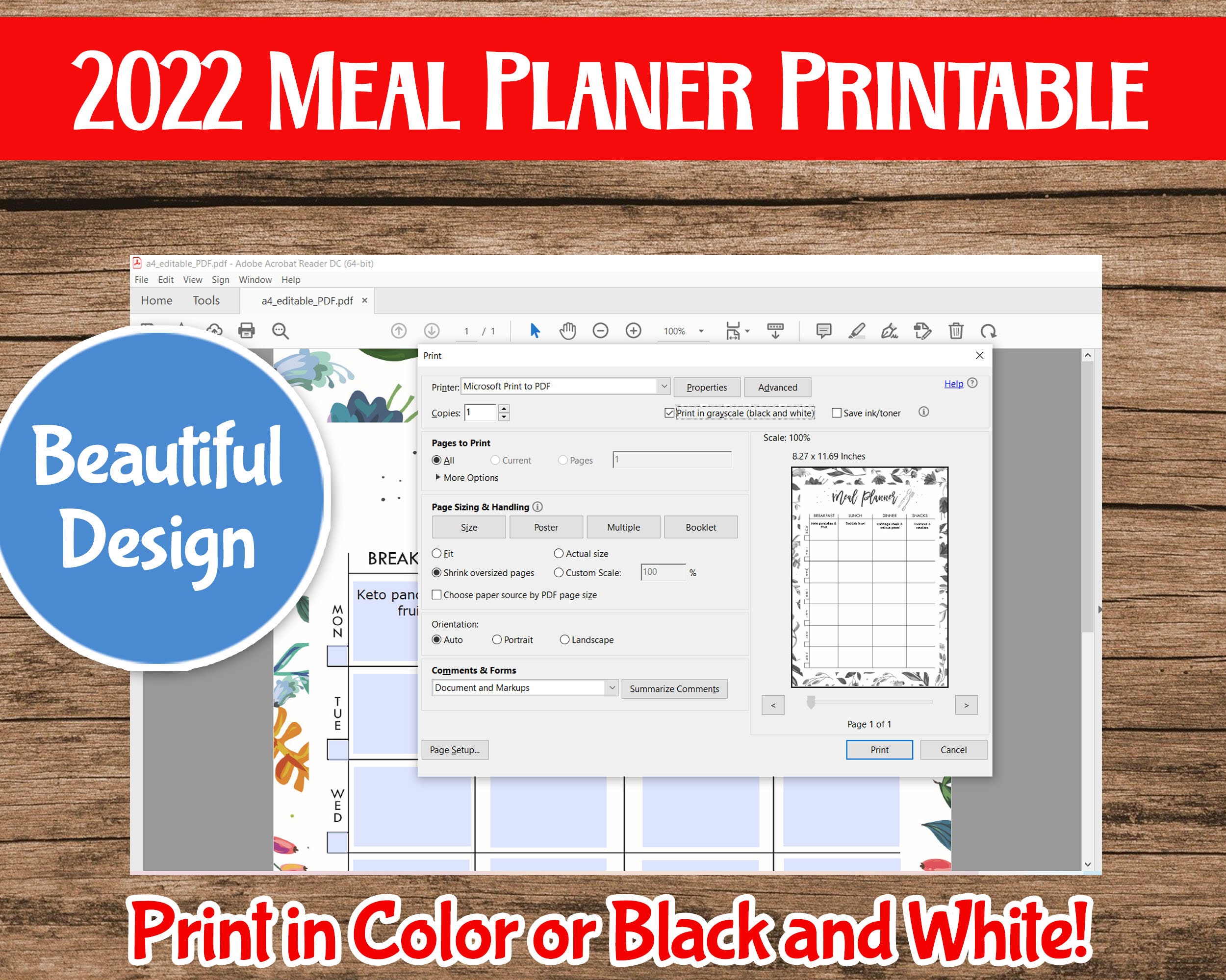 EDITABLE Meal Plan Printable, 2024 Weekly Meal Plan Printable, Meal ...