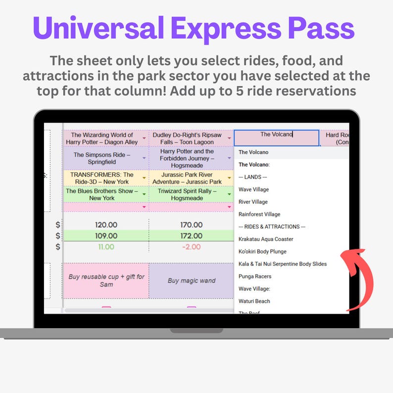 Universal Studios Planning | Epic Universe Travel Planner Spreadsheet ...