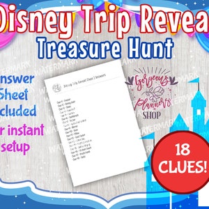 Disneyworld Trip Reveal Scavenger Hunt CLUES Resort Vacation Reveal - Etsy