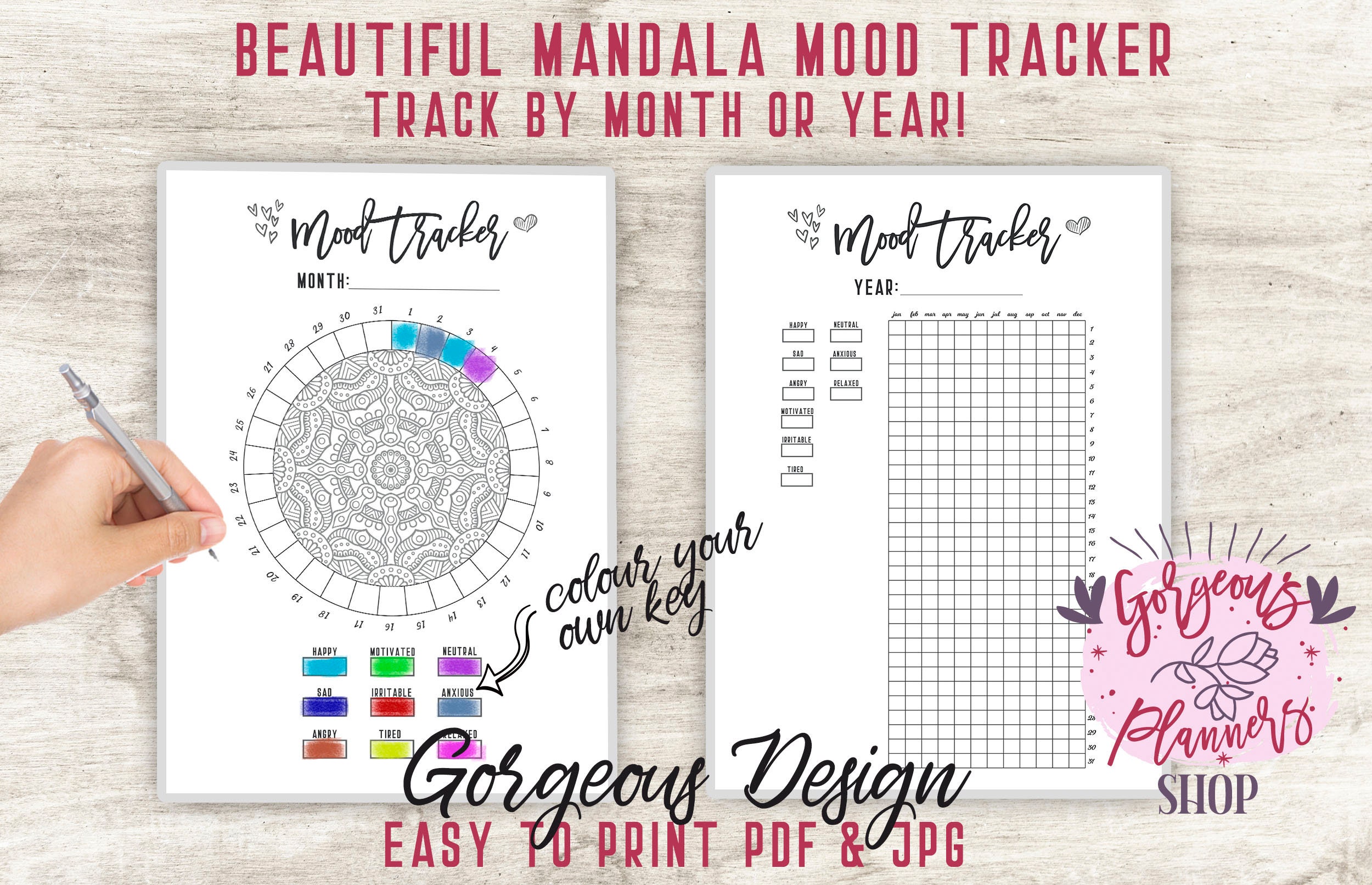 Mood Tracker PDF, Mood Tracker Printable, Mood Tracker Chart ...