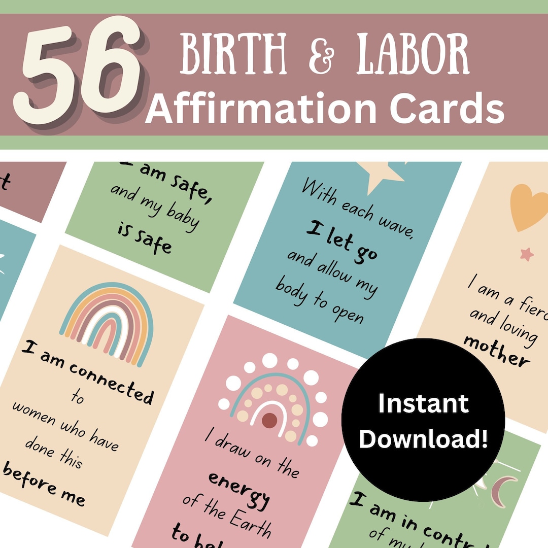 Birth Affirmations, Labor Affirmations, Birth Affirmation Cards ...
