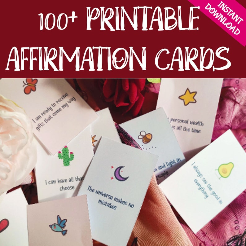 Positive Affirmation Cards Self Love Deck Self Care Cards - Etsy UK