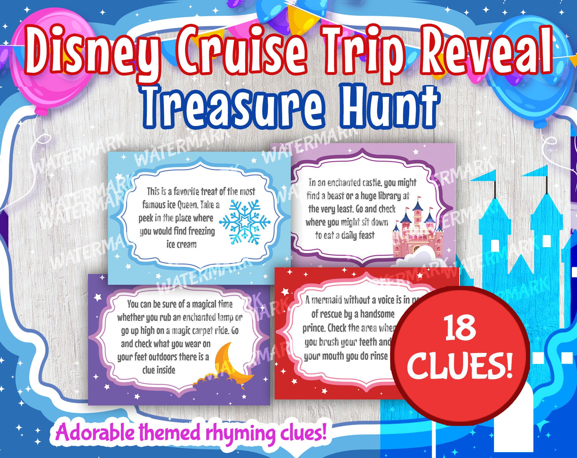 Disneycruise Reveal Scavenger Hunt Clues - Etsy