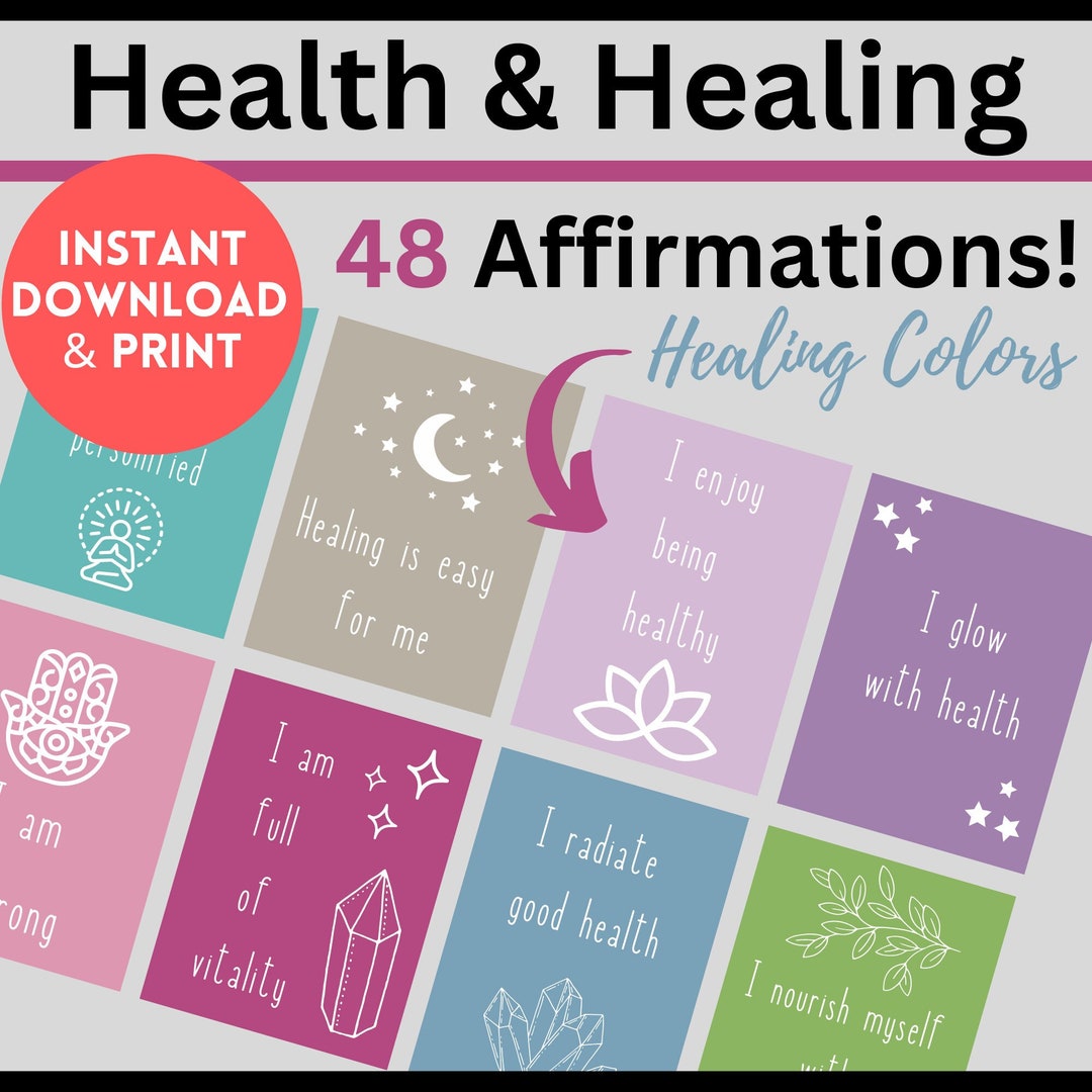 Self Care Affirmations, Wellness Affirmations, Health Affirmation Cards ...