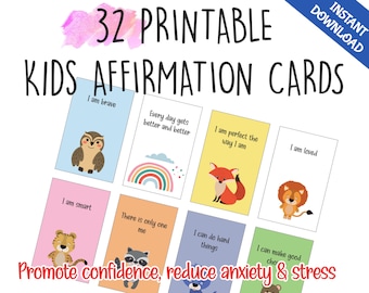 Printable Affirmation Cards for Kids, Motivational Cards, Positivity ...