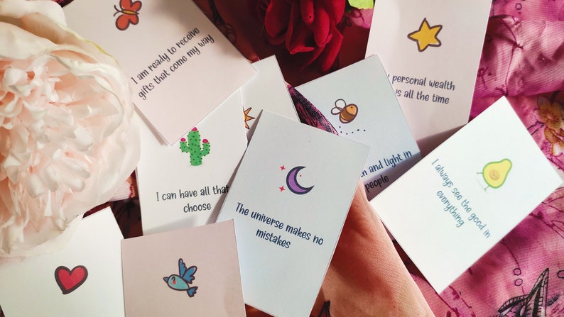 Positive Affirmation Cards Self Love Deck Self Care Cards Etsy