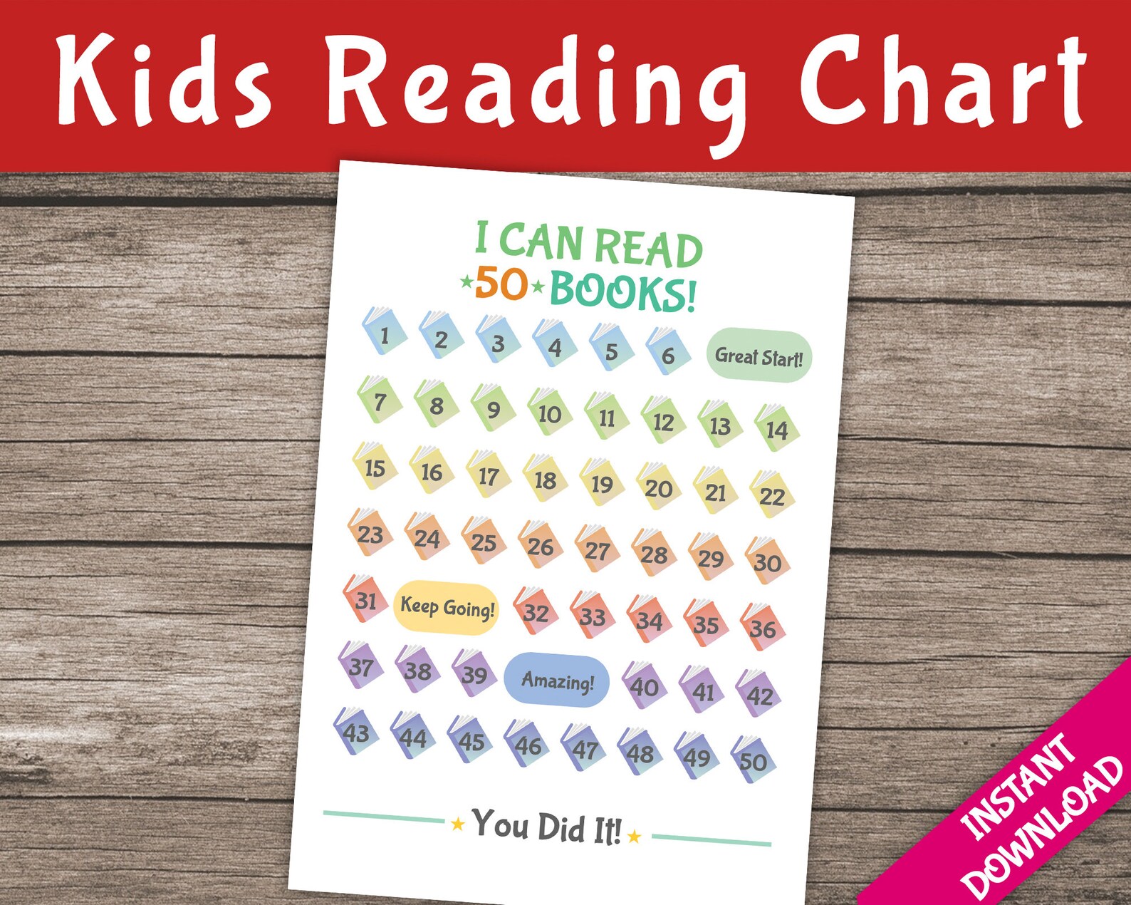 Reading Chart Reading Chart Pdf Printable Reading Chart Etsy Uk
