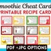 Smoothie Recipe Cards PDF, Smoothie Recipes, 12 Smoothie Cheat Sheets ...