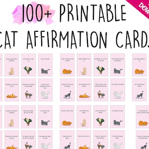Affirmation Cards Printable Affirmation Deck Cat Lover Gift Law of ...