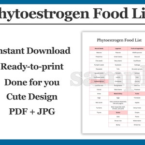 Phytoestrogen Food List Printable, List of Phytoestrogens PDF Print ...