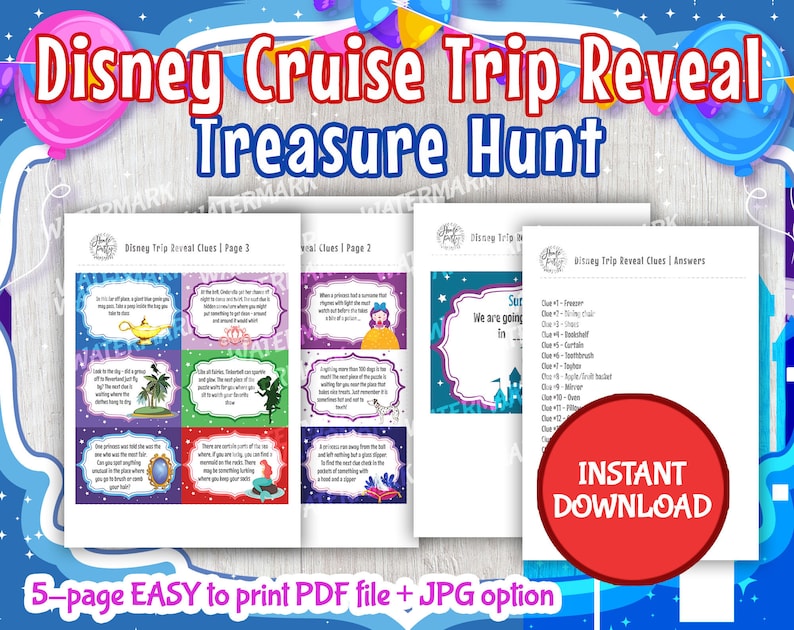 Disneycruise Reveal Scavenger Hunt Clues - Etsy