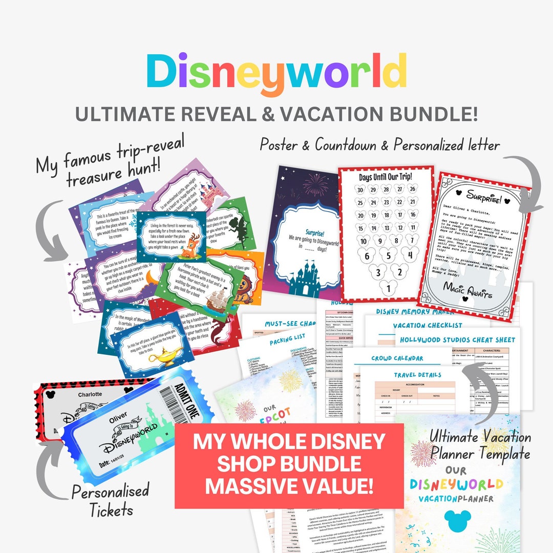 Disneyworld Trip Reveal Scavenger Hunt, WDW Resort Vacation Reveal, WDW ...