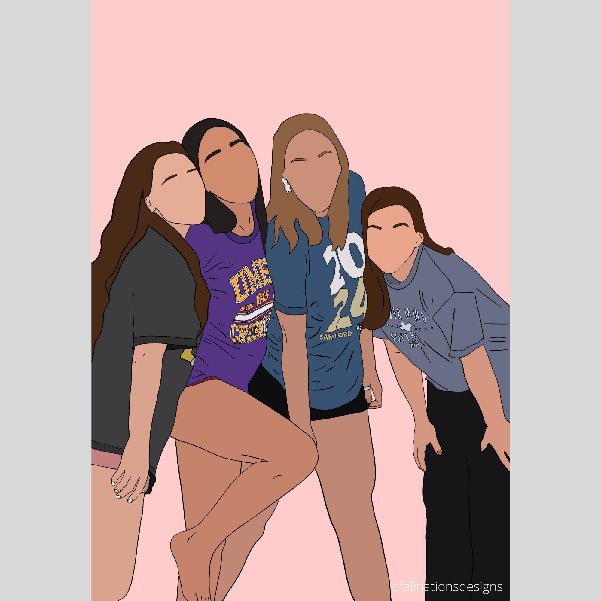 Personalized Faceless Portrait Digital Cartoon Download | Etsy