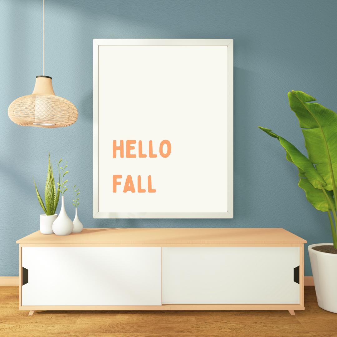 PRINTABLE hello Fall Halloween Wall Art Fall Poster, Word Art Print ...