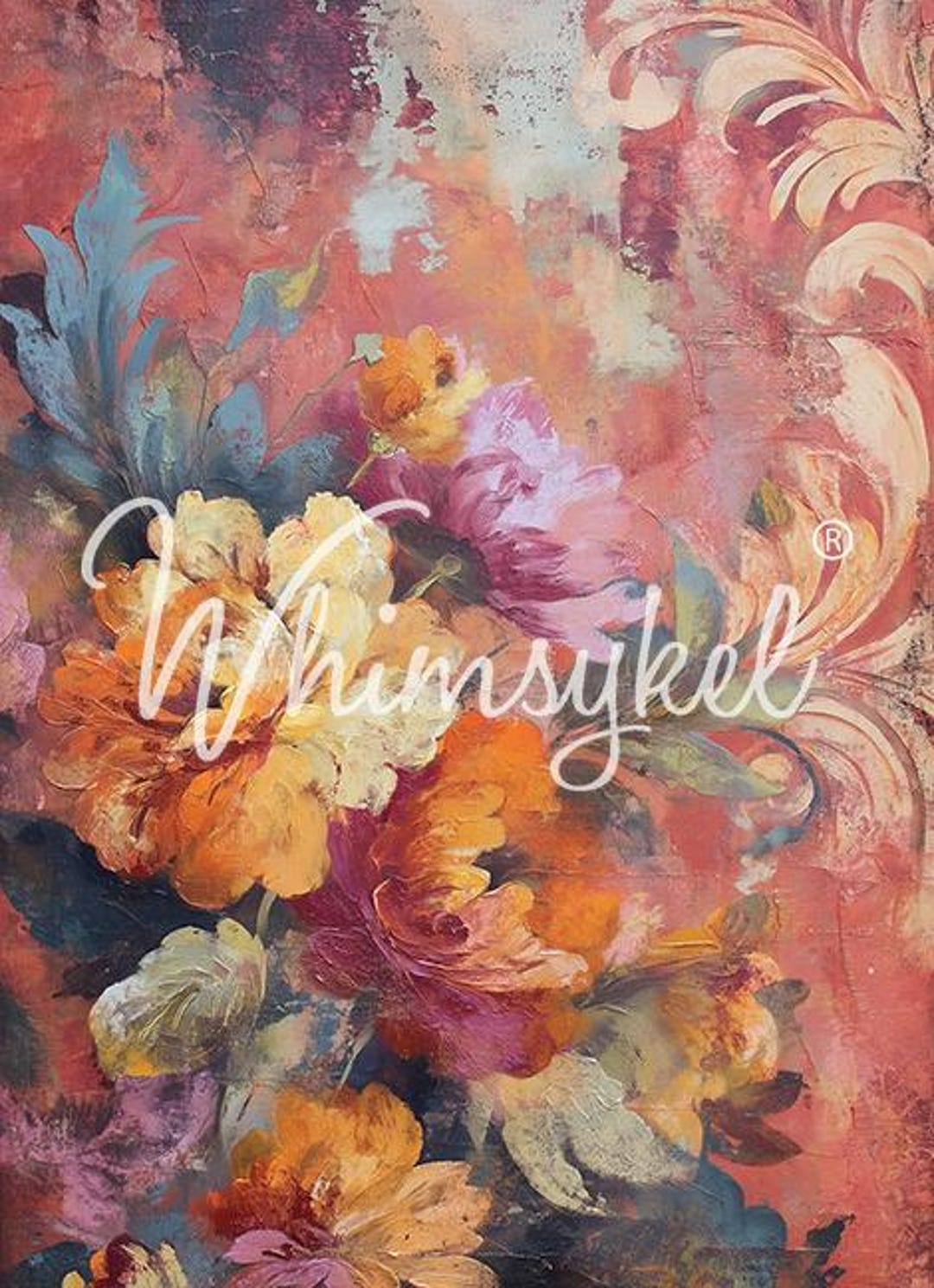 Whimsykel Designs 18 Lb Decoupage Tissue Paper 21x29" Blooming Alchemy ...