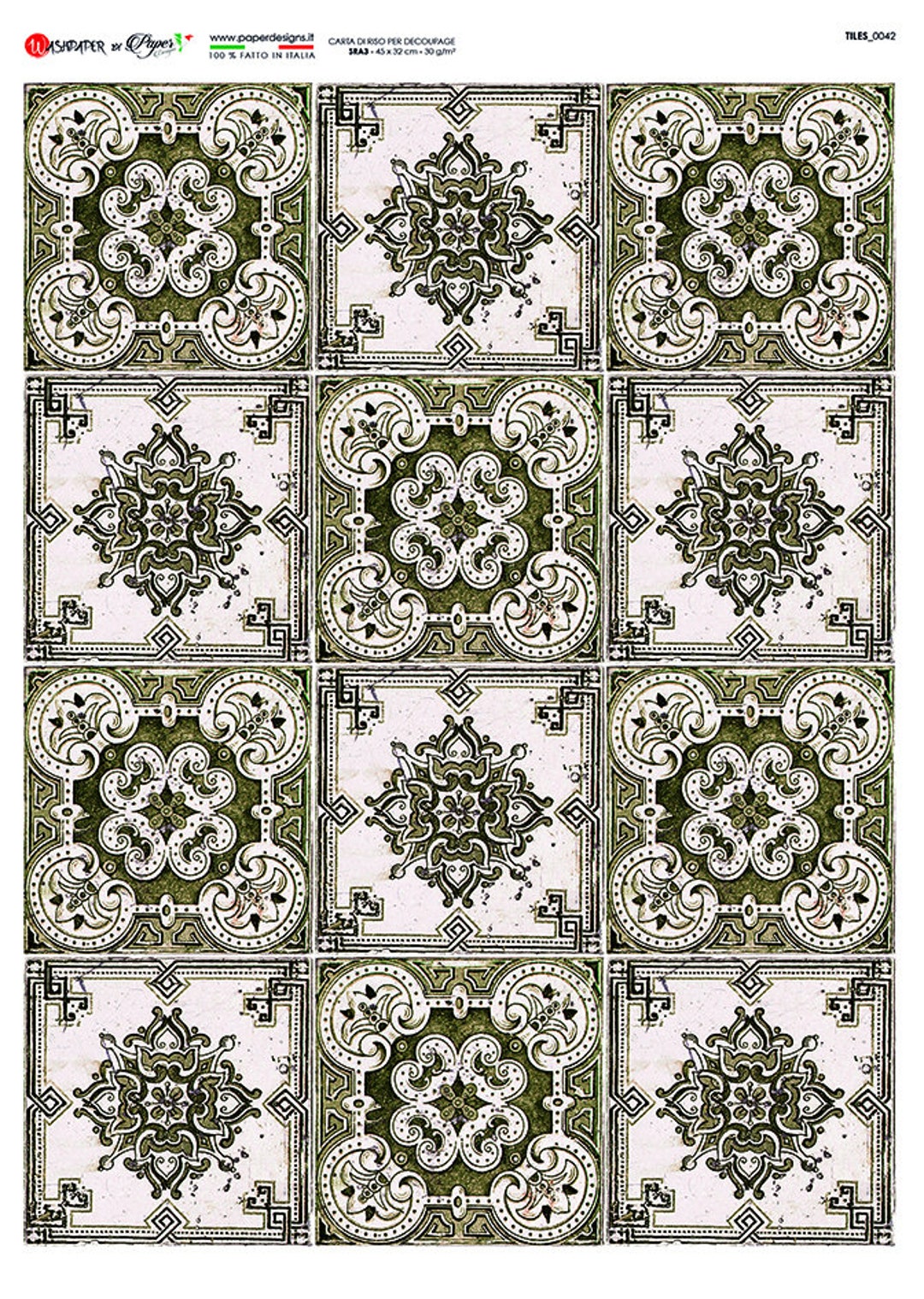 Paper Designs Washipaper A3 Rice Paper for Decoupage Tiles 0042 - Etsy