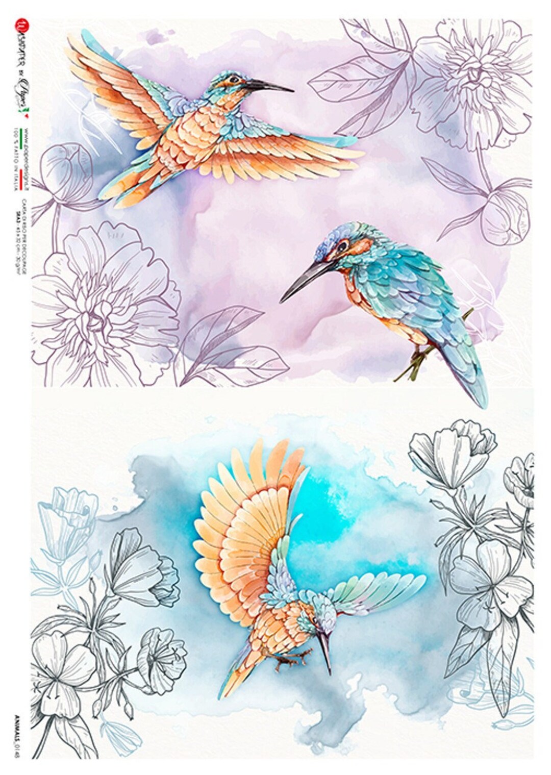 Paper Designs Washipaper A4 Rice Paper for Decoupage Animals 0148 - Etsy