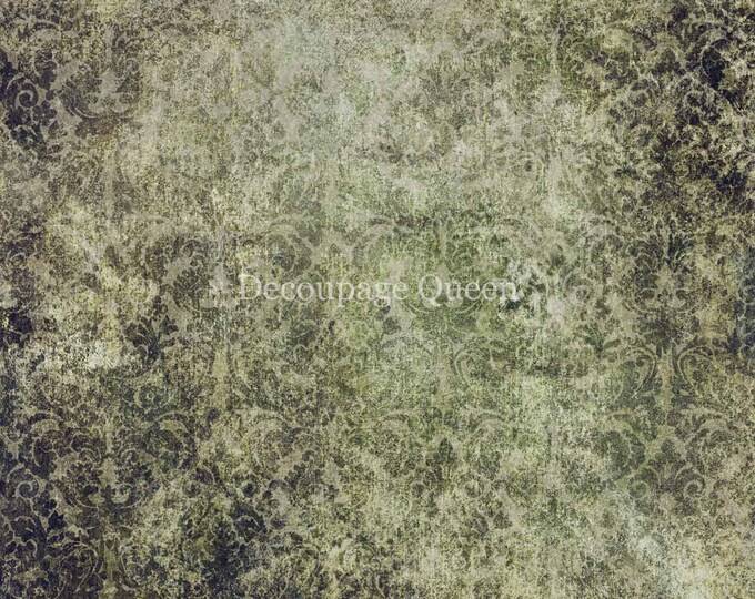Decoupage Queen A4 RETIRED Rice Paper Green Brocade Art-craft Projects ...