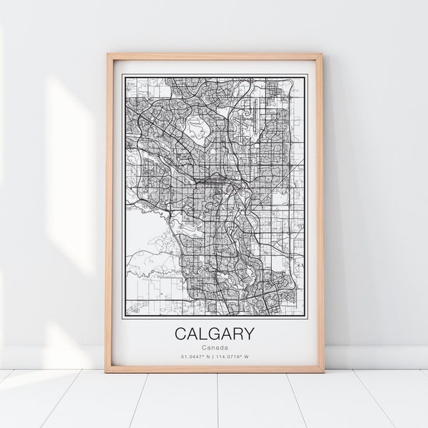 Calgary City Map - Etsy Canada