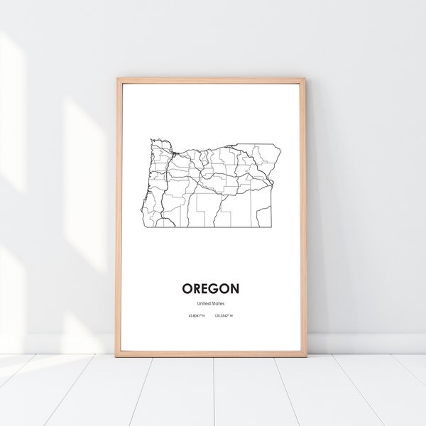 Oregon Print - Etsy