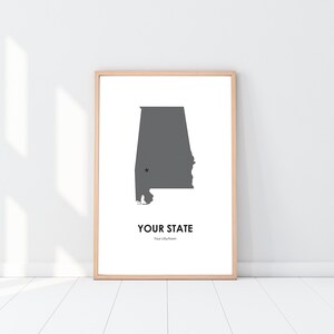 Custom State Map Digital Printable Vector Illustration Wall - Etsy