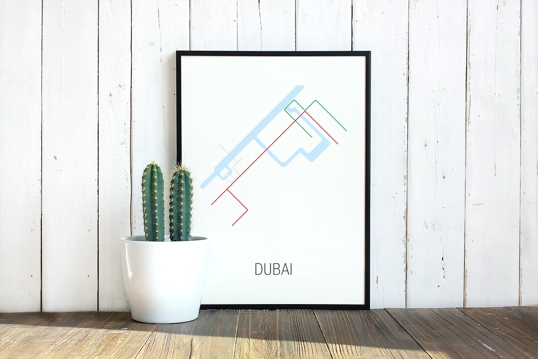 Dubai Metro Map Digital Printable Wall Art Print Download City Subway ...