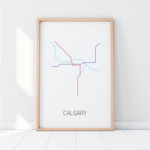 Calgary Metro Map Digital Printable Wall Art Print Download City Subway ...
