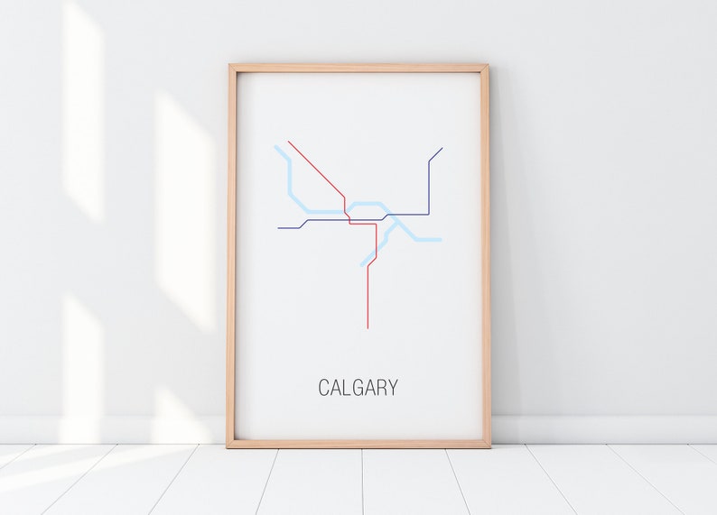 Calgary Metro Map Digital Printable Wall Art Print Download City Subway ...