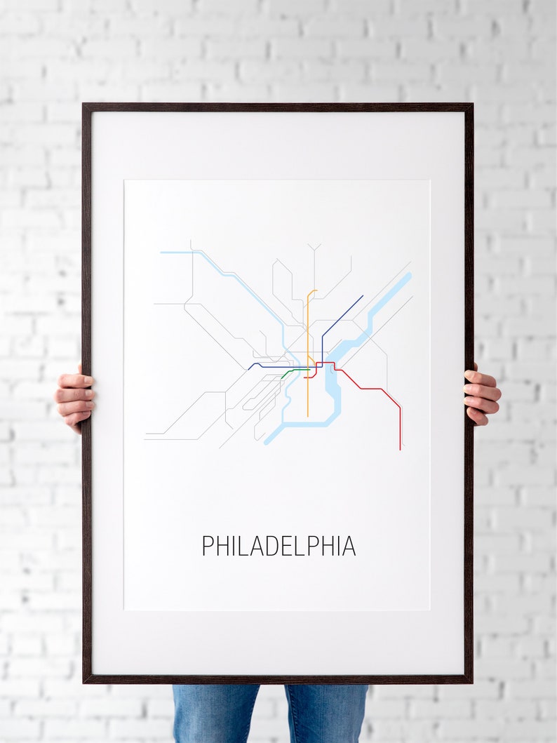Philadelphia Metro Map Digital Printable Wall Art Print - Etsy
