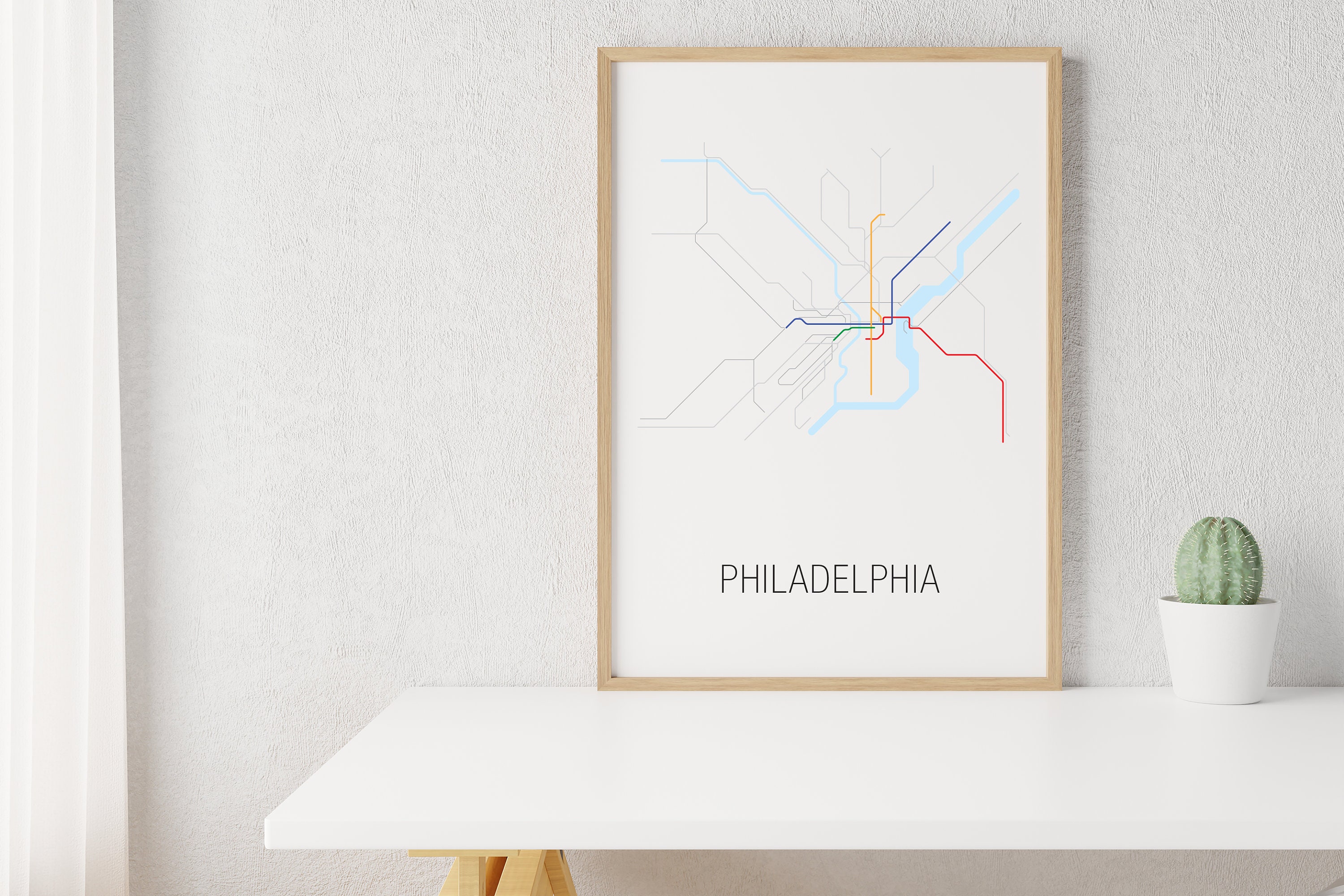 Philadelphia Metro Map Digital Printable Wall Art Print - Etsy Ireland