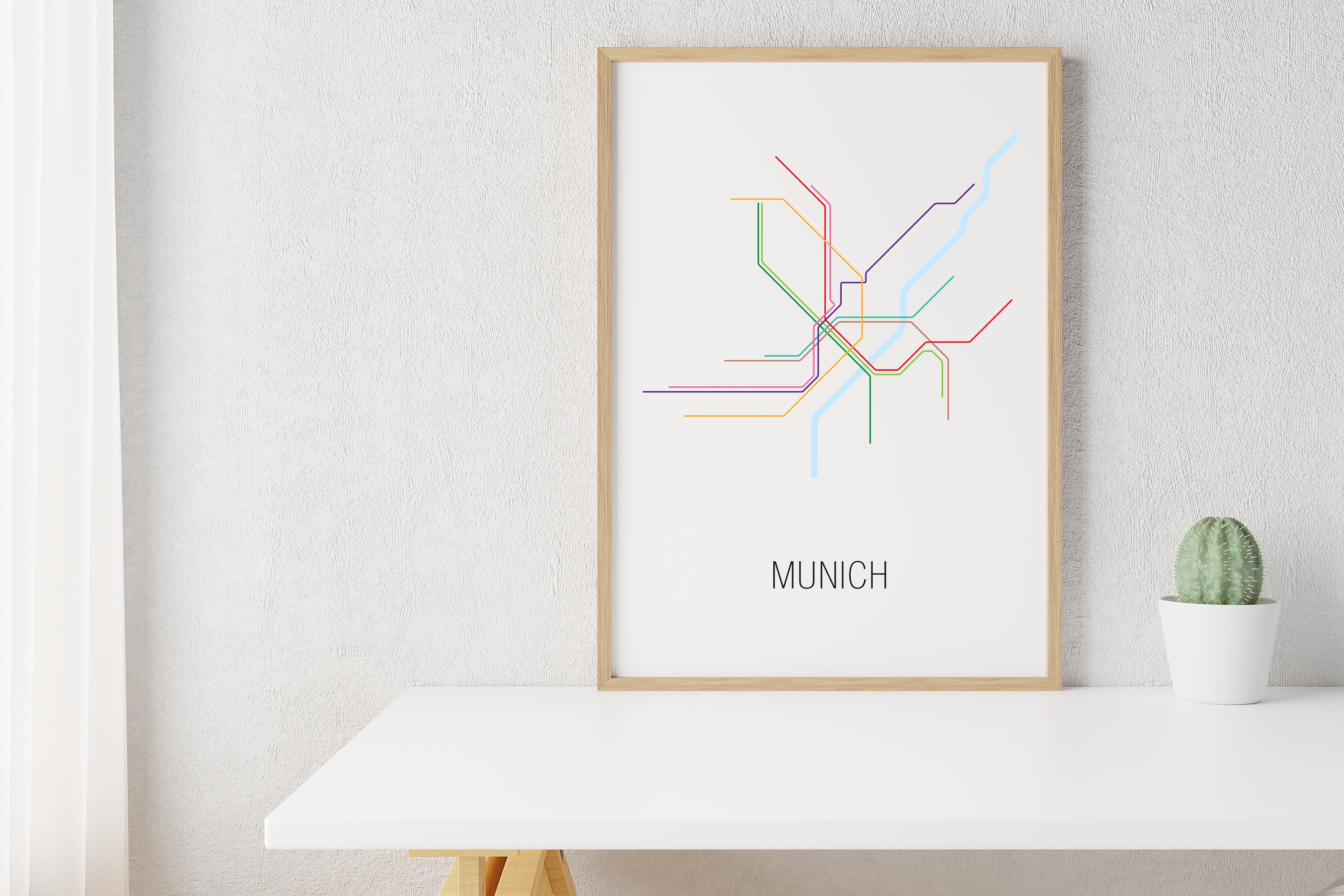 Munich Metro Map Digital Printable Wall Art Print Download City Subway ...