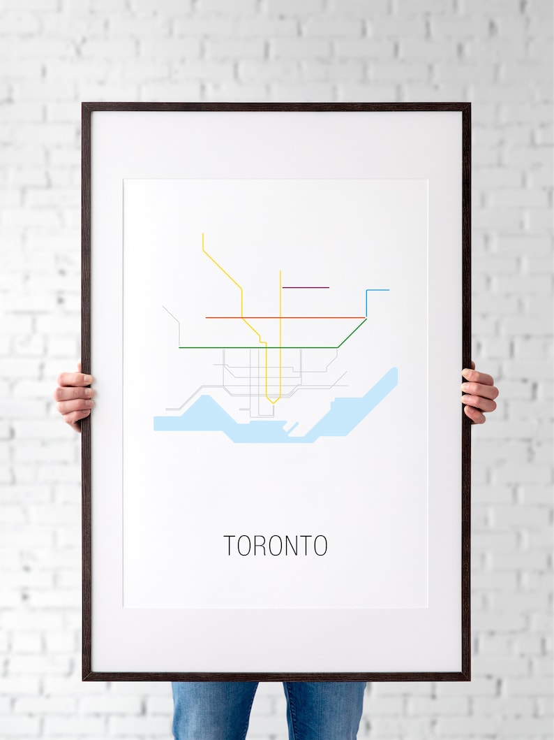 Toronto Metro Map Digital Printable Wall Art Print Download City Subway ...