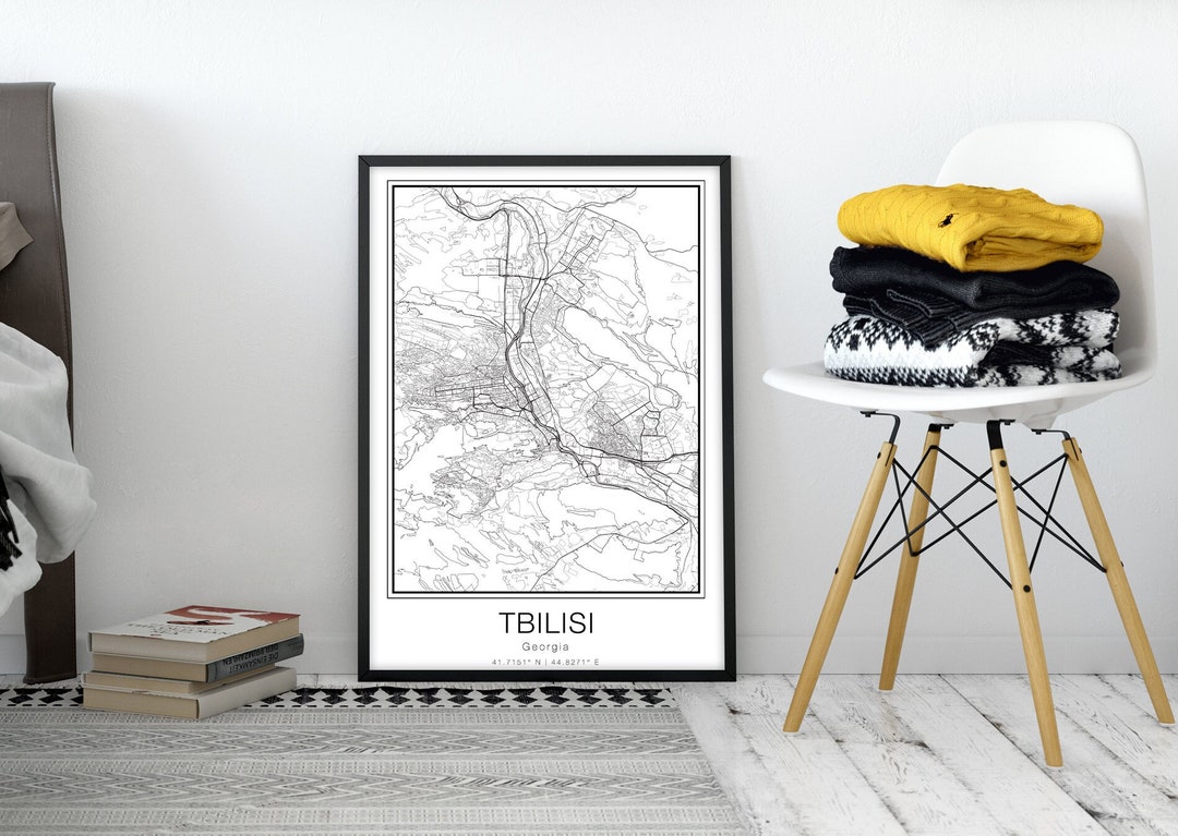 Tbilisi City Map Print Printable Wall Art Poster Digital Download City ...
