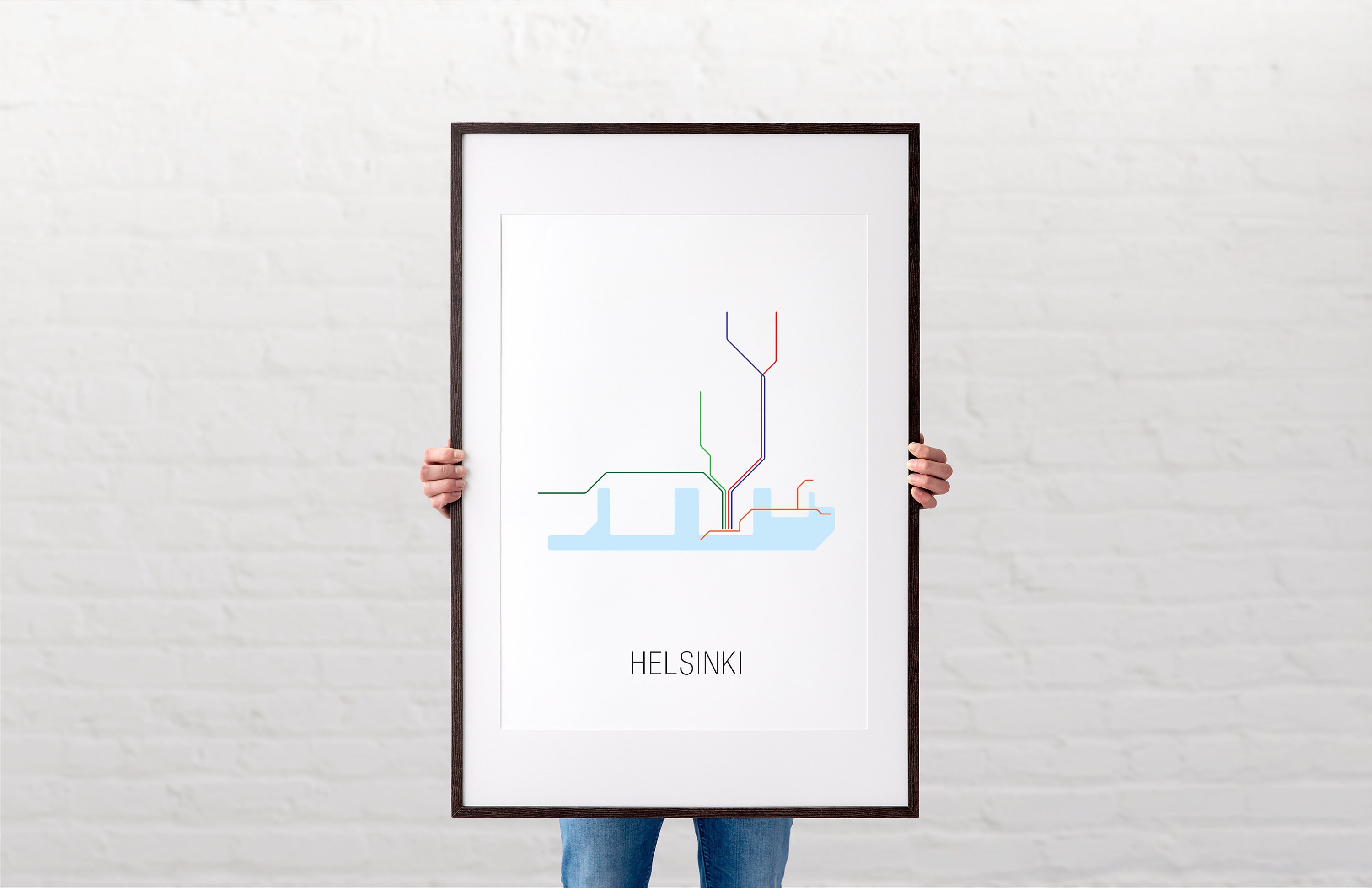 Helsinki Metro Map Digital Printable Wall Art Print Download City ...