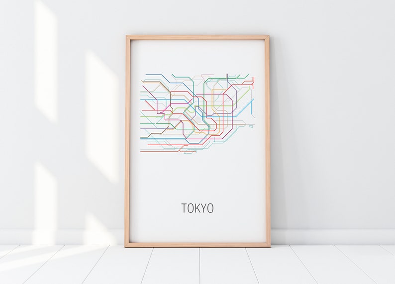 Tokyo Metro Map Digital Printable Wall Art Print Download City Subway ...